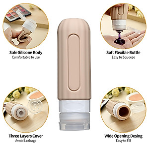 Mrsdry 16 Pack Travel Bottles Set for Toiletries, Leakproof Travel Containers for Toiletries TSA Approved Silicone Travel Accessories Squeezable Refillable 3oz for Shampoo Conditioner Lotion