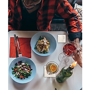 Farmhouse Decor Marble Coasters for Drinks - Kitchen Table Drink Coaster Set of 4-4" Diameter (Square, White, Rolled Edges)