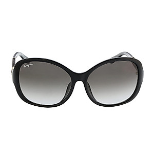 Salvatore Ferragamo SF744SLA 001 Sunglasses Black/Grey Gradient Lenses 59mm