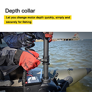 AQUOS HASWING Black 12V55LBS 54inch Bow Mount Trolling Motor with Remote Control, Wired Foot Control, Quick Release Bracket for Inflatable Boat Bass Boat Aluminum Boat Fishing Freshwater/Saltwater