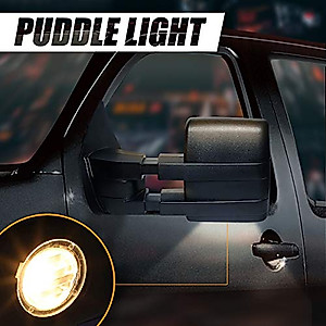 Pair Black Manual Adjustment Telescoping Rear View Side Tow Towing Mirror Compatible with Ford F-150 04-14