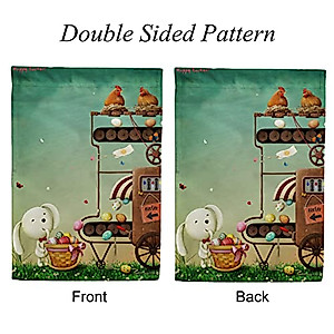 My Little Nest Seasonal Garden Flag Easter Egg Bunny Double Sided Vertical Garden Flags for Home Yard Holiday Flag Outdoor Decoration Farmhouse Banner 12"x18"