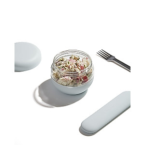 W&P Porter Seal Tight Glass Lunch Bowl Container w/ Lid Slate 16 Ounces Leak & Spill Proof, Soup & Stew Food Storage, Meal Prep, Airtight, Microwave and Dishwasher Safe, BPA-Free Glass