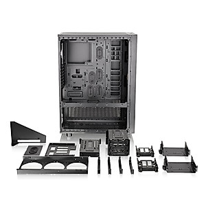 Thermaltake Core X71 Tempered Glass Edition SPCC ATX Full Tower Tt LCS Certified Gaming Computer Case with 2 140 Blue Front Fan + 1 140 Black Rear Fan Pre-Installed CA-1F8-00M1WN-02