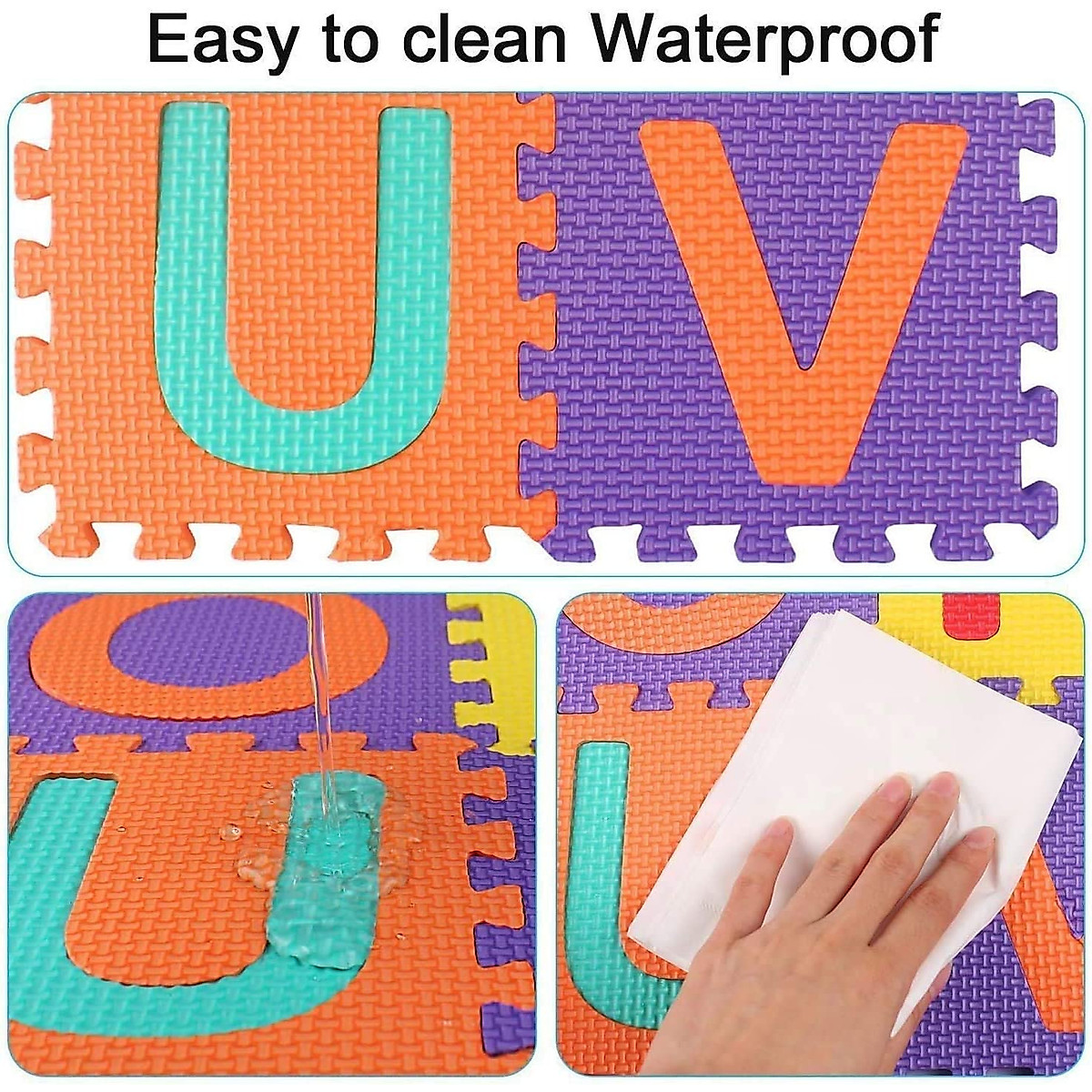 Kangler Kids Foam Puzzle Play Mat (36-Piece Set) 5.9inch x 5.9inch Interlocking EVA Floor Tiles with Alphabet and Numbers