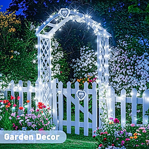 JMEXSUSS 2 Pack Solar String Lights Outdoor Waterproof, Each 33FT 100 LED Solar Lights Outdoor, 8 Modes White Fairy Light for Outside Yard Tree Patio Garden Wedding Christmas Decorations