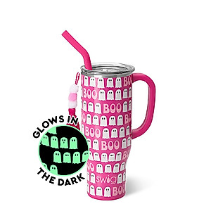 Swig Life 30oz Mega Mug, 30oz Tumbler with Handle and Straw, Large Insulated Tumblers, Cup Holder Friendly Travel Mug, Stainless Steel 30 oz Tumbler, Reusable Insulated Water Bottle (Faboolous)