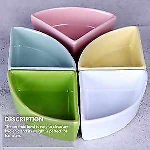 Balacoo Hamster Feeding Bowl Ceramic Small Animal Food and Water Bowl for Hamster Guinea Pig Rat Gerbil (Yellow)