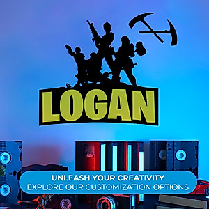 CRYPTONITE Personalized Name Famous Game Wall Decor I Wall Stickers for Bedroom Decor I Nursery Wall Decal for Boys & Girls I Boys Bedroom Decor I Stickers for Kids Wide 20"x18" Height (Small)