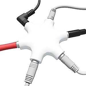 V-8 Headphone Splitter 5-Way 3.5mm Audio Headphones Multi Jack Headset Splitter Earbuds Earphones Stereo Adapter Connector (White)