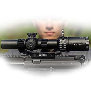 TRUGLO Omnia Tactical Hunting Shooting Durable Fogproof Shock Resistant 30mm One-Piece Aluminum Tube Illuminated All Purpose Tactical Reticle Riflescope | Flip-Up Lens Cap Included | 8 1-8X24 30MM