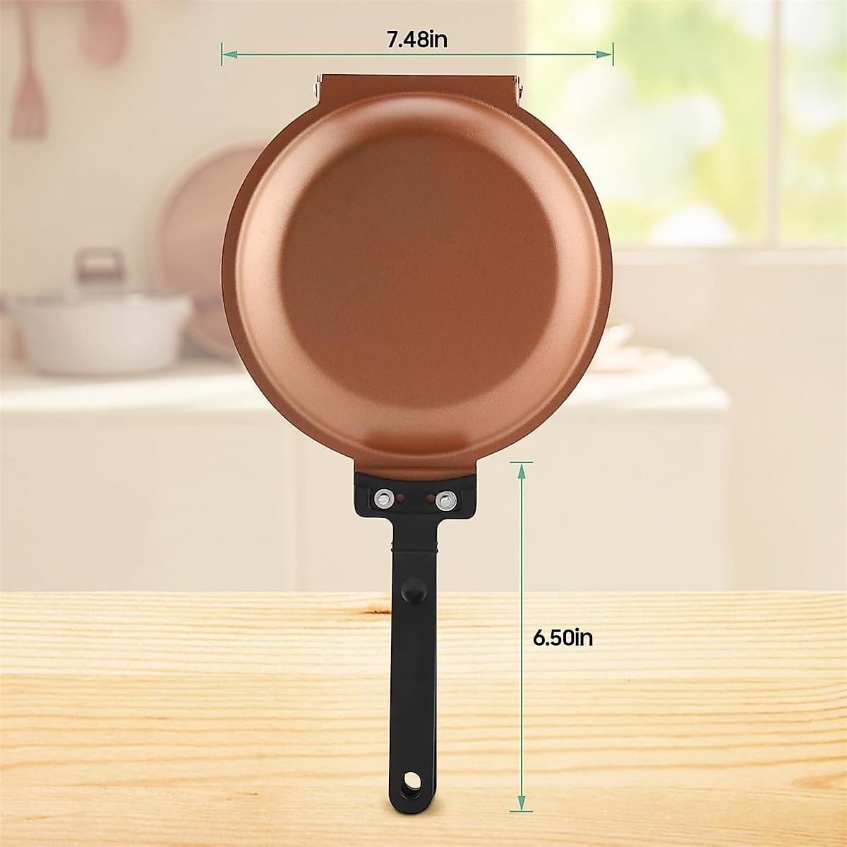 Flip Master Pancake Pan, Flipmaster Pancake Pan, Flipmaster Pan, Double Side Frying Pan, Reversible Pan Pancake Maker Steel Flip Fry Pan Non-stick Easy Flip, Pan for Fluffy Pancakes Omeletteand More