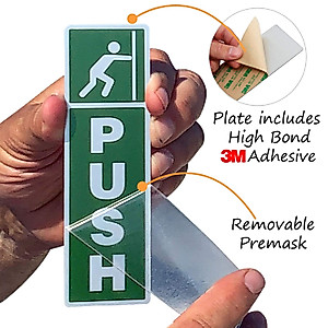 SmartSign "Pull/Push" Kit of 2 Anodized Signs | 1.5" x 5" Aluminum