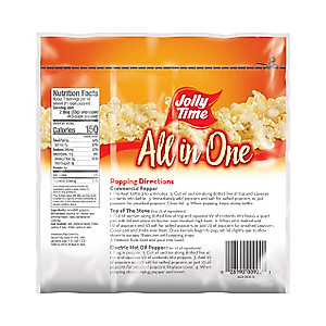 JOLLY TIME All in One Popcorn Kit, Portion Packets with Kernels, Oil and Salt for Movie Theater or Air Popper Machines (24 pack, 6oz Kettle)