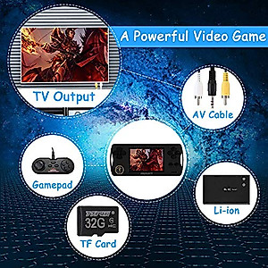 Handheld Game Console, Retro Games with 32G TF Card Built-in 480 Old School Games 3.5-Inch Screen Support for Connecting TV & Two Players 1800mAh Rechargeable Battery Present for Kids（Black）