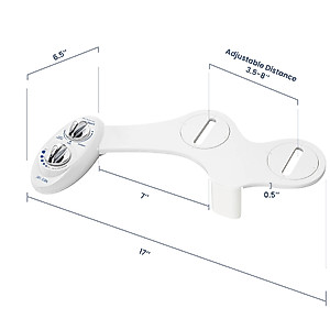 LUXE Bidet NEO 185 - Value Pack of 2 - Self-Cleaning, Dual Nozzle, Non-Electric Bidet Attachments for Toilet Seat (Blue and White)