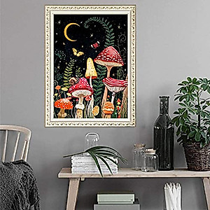 Diamond Painting Kits for Adults, 5D DIY Full Drill Round Art Gems Mushroom Forest Diamond Art Perfect for Home Wall Deco Diamond Dotz 12x16inch