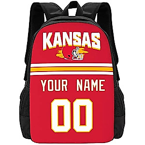 ANTKING Kansas Backpack Custom any Name and Number Gifts for Men Women