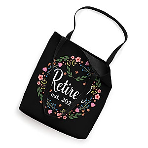 Retired est. 2023 Retiree Cute Flower Floral Retirement Tote Bag