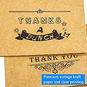 Awpeye 2.7 x 3.5inch Thank You Cards 48 Pack, with Envelopes and Thank You Stickers for Baby Shower, Bridal Wedding, Business, Christmas