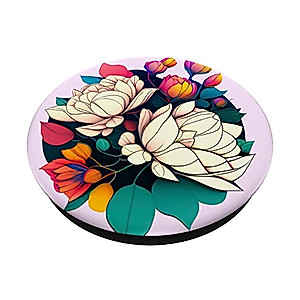 Abstract Floral Wild Flowers Blossoms Colorful Botanical PopSockets Swappable PopGrip