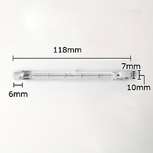 CTKcom 300 Watt 4.6 Inch T3 Halogen Bulbs (5 Pack) - J Type 118mm R7S Double Ended Halogen Bulbs Filament Flood Lights Quartz Tube Lamps 120V