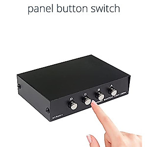 Toptekits 4 Port Way 8P8C RJ45 Network Ethernet Manual ABCD Sharing Switch Box,4 Ports Network Switch Splitter Selector Hub 4-in 1-Out or 1-in 4-Out