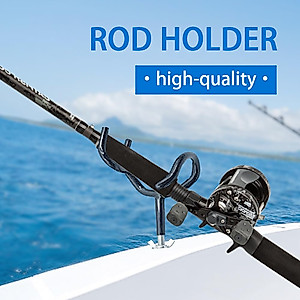 4PCS Sure Grip Steel 20 Degree Angle Rod Holder with Mounting Base Fishing Rod Holder for Boat, Ship, Yacht and More for Fishing Lovers