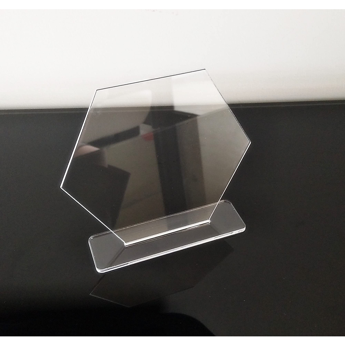 5 Sets Acrylic Blanks Hexagon with Stand,DIY Clear Wedding Signs,Personalized Hand Lettered Table Numbers (2.5'')