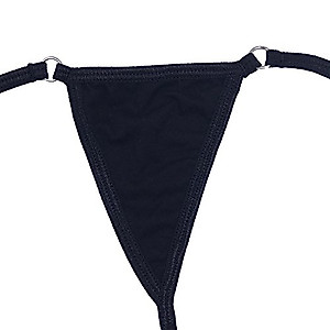 Oneheekini Women Sexy Halterneck Mini Micro Bra Charming Bikini G String Bottom Set Black