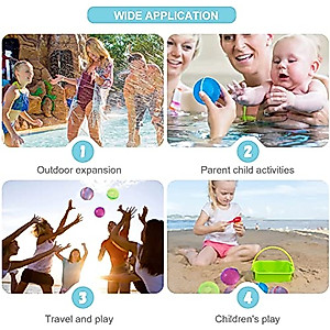 Reusable Water Balloons, Splash Water Bomb Balloons, Quick Fill Self Sealing, Magnetic Refillable Silicone Water Balloons for Kids Adults, Latex-Free Silicone Water Balloons, Pool Water Toys (6PCS)