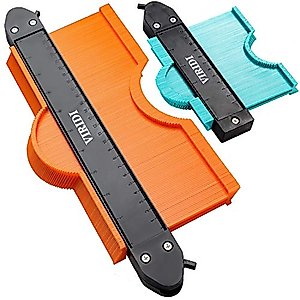 Contour Gauge with Lock, 2pcs 5&10 inch Profile Gauge Smart Measure Ruler Contour Duplicator Carpenter Tool for Vinyl Cutter Plank Install - Instant Template Instrument for Measuring and Cutting Wood