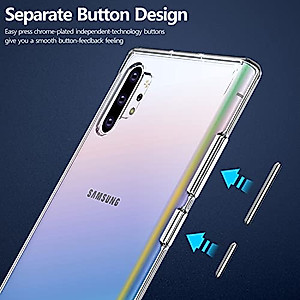 Rayboen Case for Samsung Galaxy Note 10 Plus 5G(Not for Note10), Crystal Clear Shockproof Non-Slip Protective Cover, Hard PC Back & Soft TPU Frame Slim Phone Case for Galaxy Note 10+ Plus, Clear