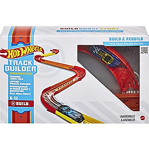 Hot Wheels Track Builder Unlimited Playset Premium Curve Pack, 16 Component Parts & 1:64 Scale Toy Car