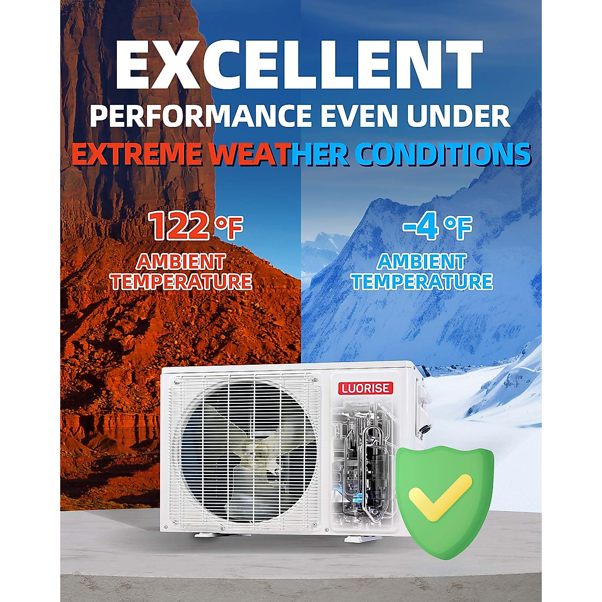 LUORISE 12000 BTU WiFi Mini Split AC/Heating System, Ductless Air Conditioner, 19 SEER2 Energy Efficient Inverter AC, Cools Up to 550 Sq.Ft, Pre-Charged Heat Pump & 16.4ft Installation Kits, 115V