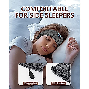 Perytong Sleeping Headphones Bluetooth Headband, Soft Sleep Headphones Headbands,Long Time Play Sleeping Headsets with Built in Speakers Perfect for Workout,Running,Yoga,Travel