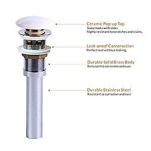 WinZo WZ6123D Drop-in Bathroom Vessel Sink Rectangular Semi-recessed Vanity Basin Included Porcelain Pop Up Drain White