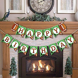 Football Party Decorations Football Happy Birthday Banner Party Supplies String Flags Football Bowl Game Sport Themed Bunting Sign Party Decor Favors