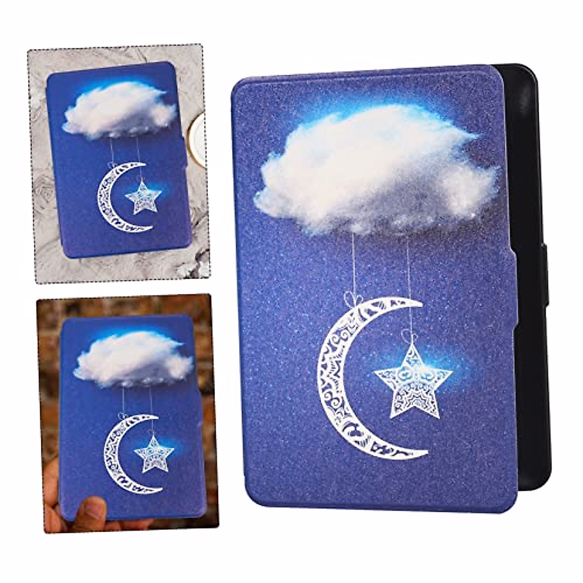 Mikikit Electronic Products 3 pcs Leather case Paperwhite Accessories Universal Holster ereaders E- car Reader auto Sleep case Universal Protection fold Car Holster