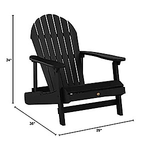 Highwood AD-CHL1-BKE Hamilton Made in the USA Adirondack Chair, Adult Size, Black