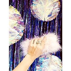 Bewaltz posh style Fluffy Fur Clutch Faux Fur Handbag Evening Clutch White