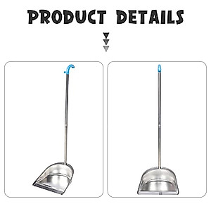 Cabilock Stainless Steel Trash Shovel Stainless Steel containers Heavy Duty dust pan Handheld Broom Metal Garbage Shovel Stainless Steel Dustpan Heavy Duty Dustpan Home Cleaning Dustpans