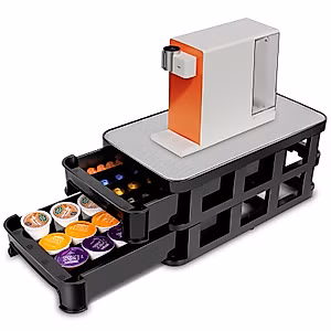 MASTERTOP Coffee Pod Holder, 2 Layers Coffee Pod Organizer Drawer for Counter, Coffee Machine Base, Freely Adjustable Coffee Pod Drawer for Office Home Kitchen