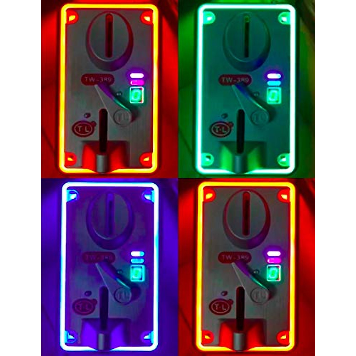 TW-389 Anti Finishing Colorful LED Light Coin Mech Acceptor Coins Selector for Arcade Machines/Toy Vending Machines/Slot Machine