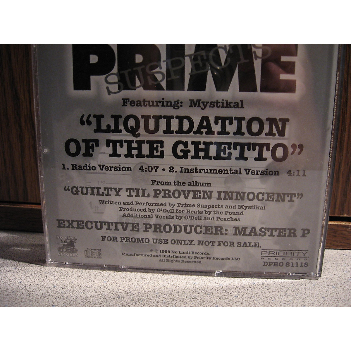 Prime Suspects Featuring Mystikal – Liquidation Of The Ghetto 2-track Single Promo CD (1998) [Audio CD]