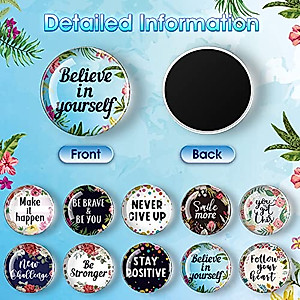 10 Pieces Inspirational Fridge Magnets Motivational Quote Magnets Glass Refrigerator Whiteboard Magnets for Classroom Office Home Locker Cabinet Dishwasher Photo Decor Supplies (Charming Pattern)