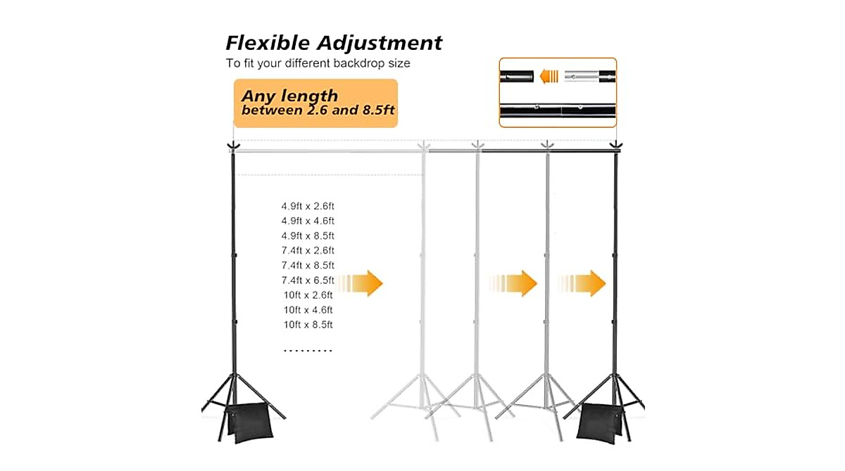 8.5x10ft Adjustable Photo Studio Backdrop Stand Kit