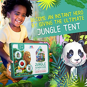 W&O Jungle Adventure Play Tent with Lifelike Animal Sounds - Captivating Pop Up Tent for Boys & Girls - Perfect for Indoor & Outdoor Adventures