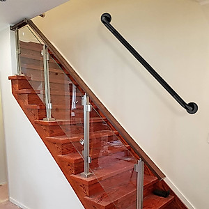 Black Shower Grab Bar w/Anti-Slip Knurled Grip 36 Inch, Zepolu Stainless Steel Bathroom Handicap Grab Bars, Safety Bar Balanced Handrail, Handicap Injury Elderly Senior Assist Support Shower Handle