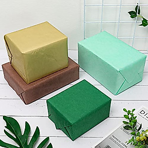 Whaline 100 Sheet Assorted Tissue Paper Folded Flat Green Gold Brown Gift Wrapping Paper Art Paper for St Patrick's Day DIY Gift Wrapping Birthday Easter Baby Shower Wedding Craft Making, 14 x 20 in